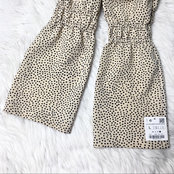Zara | Tops | Zara Dotted Bell Sleeve Peplum Top | Poshmark